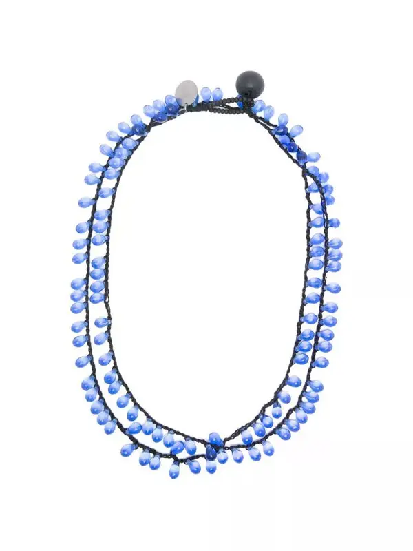 MARIA CALDERARA Drops Beaded Necklace - Blue