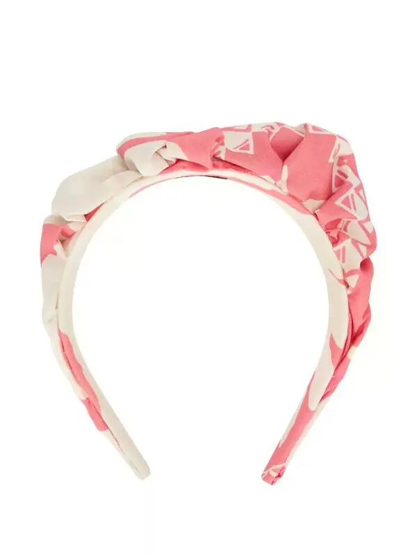Red Valentino Gathered Printed Hairband - Neutrals