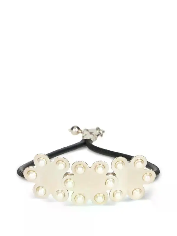 Red Valentino Flower Embellishment Bracelet - Silver