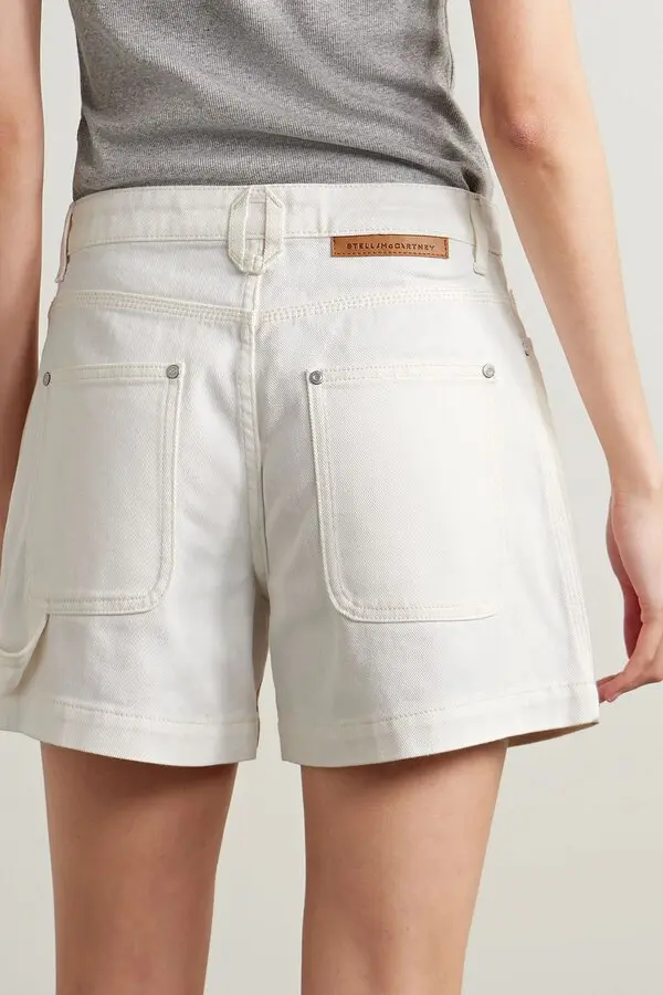 Stella McCartney Two-tone Denim High-rise Shorts