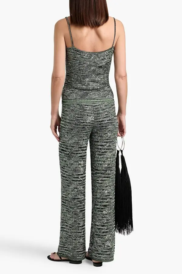 Missoni Sequin-embellished Metallic Crochet-knit Camisole - Black