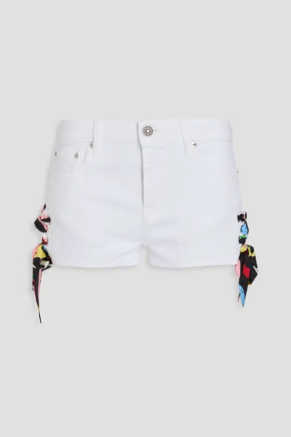 Emilio Pucci Silk-trimmed Denim Shorts