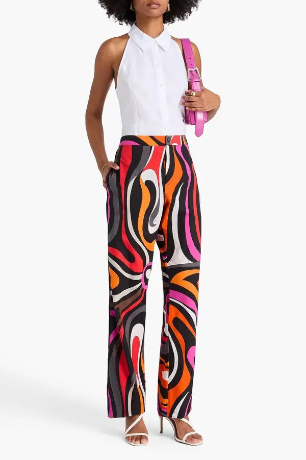Emilio Pucci Printed Cotton-poplin Straight-leg Pants