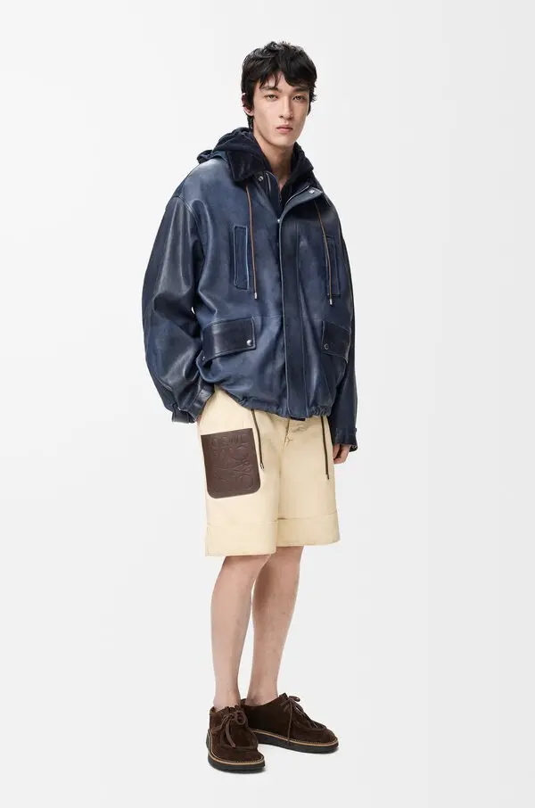 Loewe Turn-up Cotton Twill Shorts