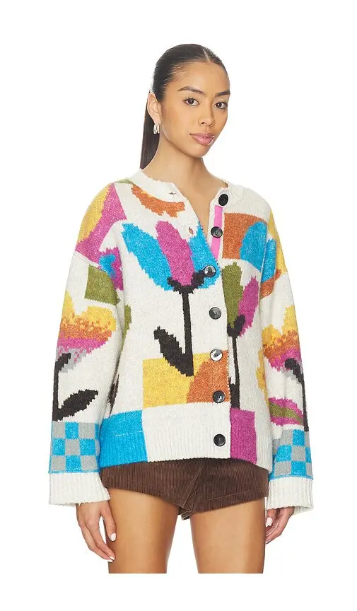 Free People Tulip Whirl Cardigan - Ivory Combo