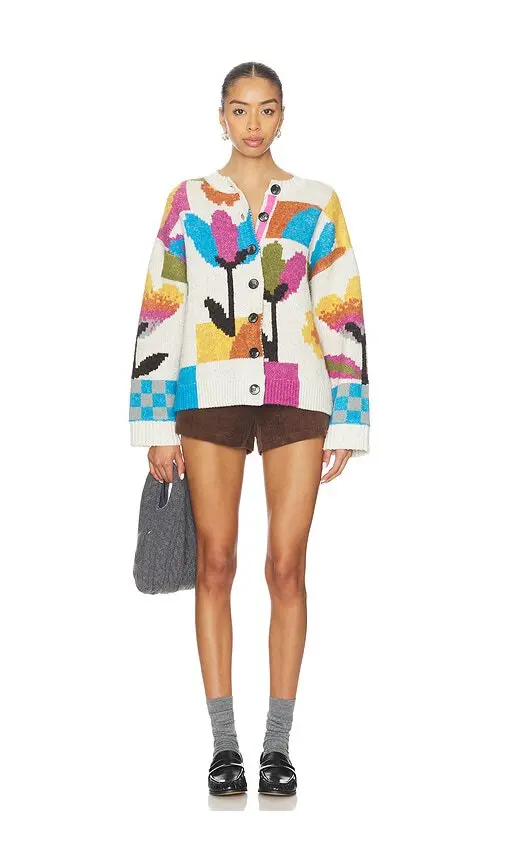 Free People Tulip Whirl Cardigan - Ivory Combo
