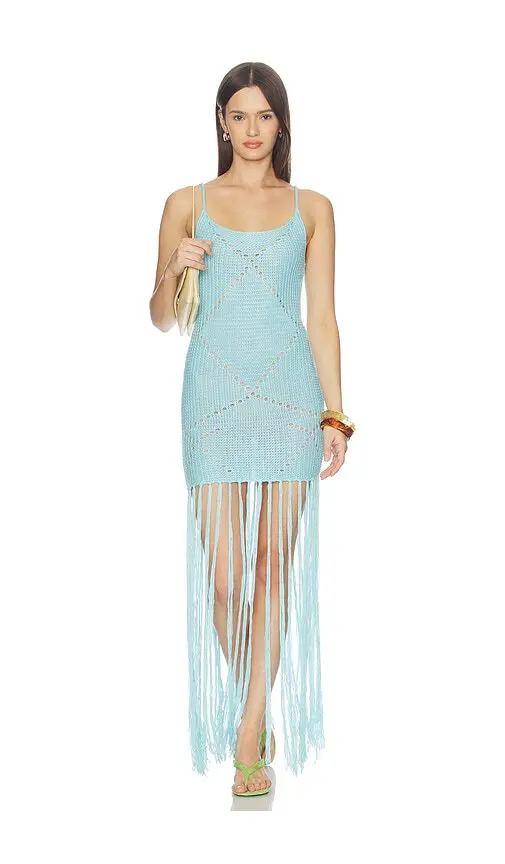 MORE TO COME Avi Crochet Maxi Dress - Ice Blue