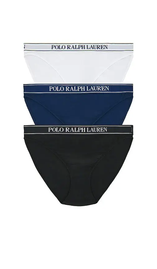 Polo Ralph Lauren Essentials Bikini 3-pack - Onyx  White Cloud & Navy Pack