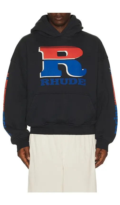 Rhude Split Petrol Logo Hoodie