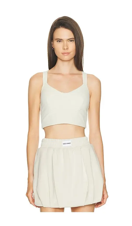 GOLD HINGE Bustier Y Back Bra Top In Ivory