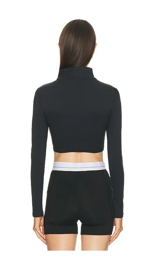 GOLD HINGE Athletic Half Zip Crop Top