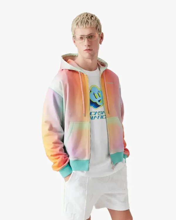 Casablanca Glass Zip Up Hooded Sweatshirt