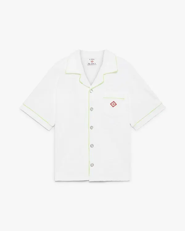Casablanca Towelling Monogram Short Sleeve Shirt - White