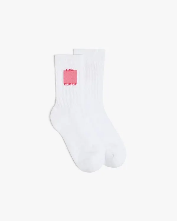 Casablanca Rose Shadow Logo Square Socks - Multicolor