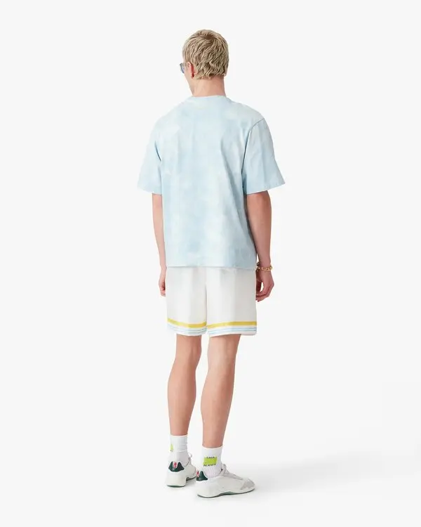 Casablanca Tie Dye Oversized Cc Smile Short Sleeve T-shirt - Blue