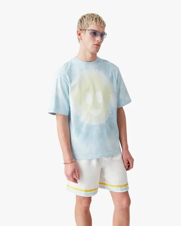 Casablanca Tie Dye Oversized Cc Smile Short Sleeve T-shirt - Blue