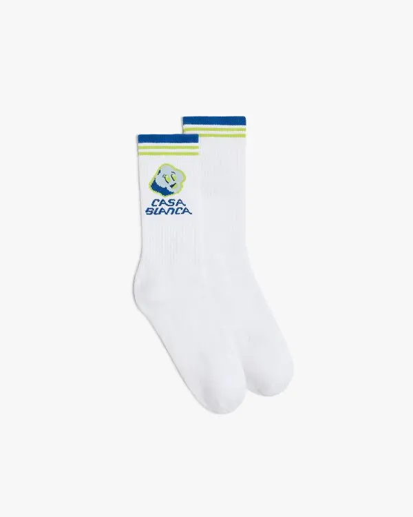 Casablanca Cc Smile Socks - Blue
