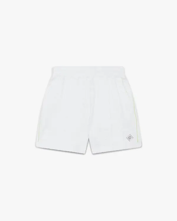 Casablanca Towelling Monogram Short - White