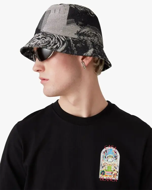 Casablanca Rave Collage Denim Bucket Hat