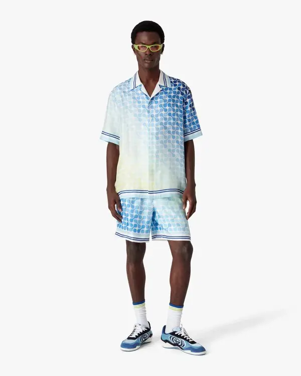 Casablanca Gradient Tennis Tile Short Sleeve Silk Shirt - Multicolor
