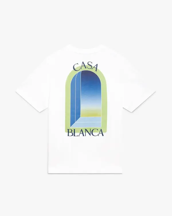 Casablanca Lime Arches Short Sleeve T-shirt - White