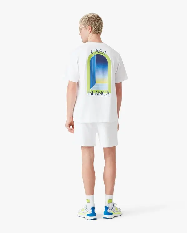 Casablanca Lime Arches Short Sleeve T-shirt - White