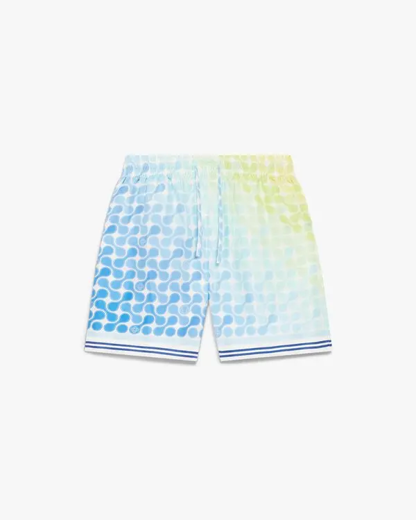 Casablanca Gradient Tennis Tile Silk Shorts - Multicolor