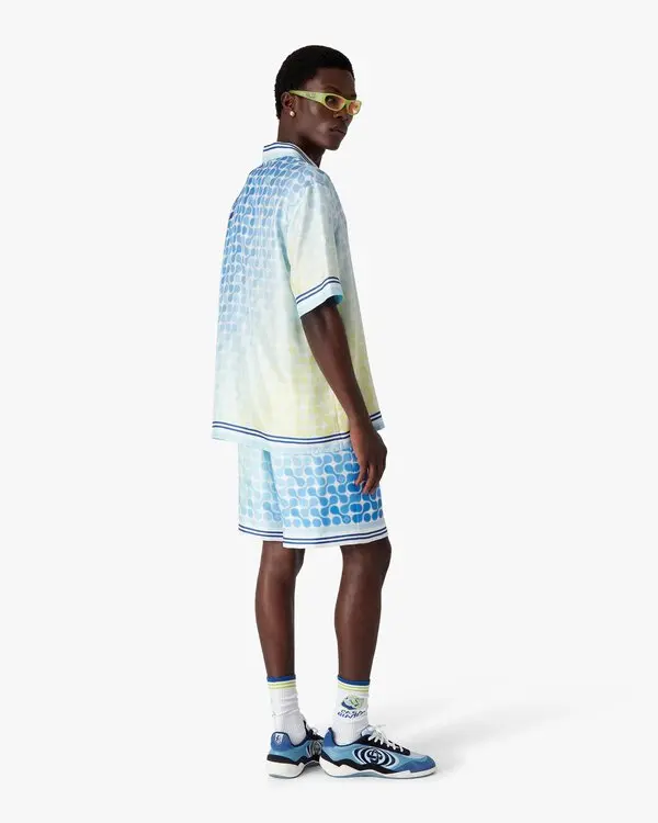 Casablanca Gradient Tennis Tile Silk Shorts - Multicolor