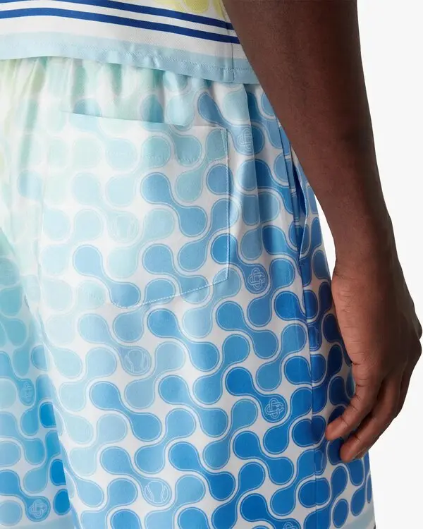 Casablanca Gradient Tennis Tile Silk Shorts - Multicolor