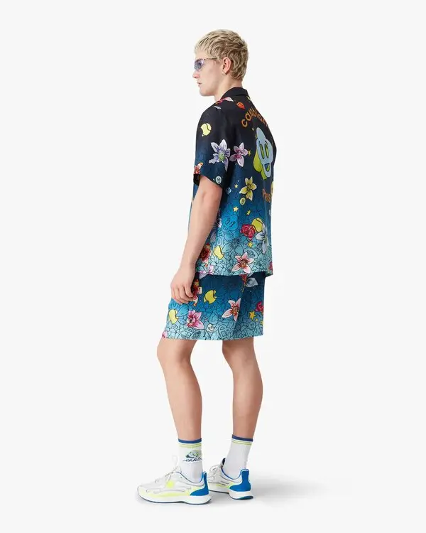 Casablanca Collage D'icones Graphiques Silk Shorts - Multicolor
