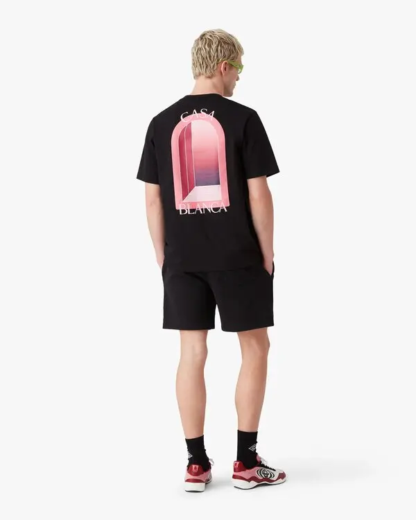 Casablanca Pink Arches Short Sleeve T-shirt - Black