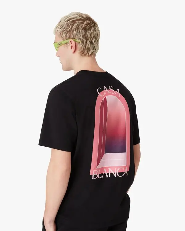 Casablanca Pink Arches Short Sleeve T-shirt - Black