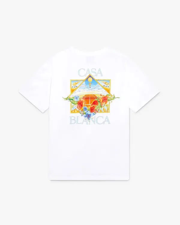 Casablanca Flower Court Icon Short Sleeve T-shirt - White