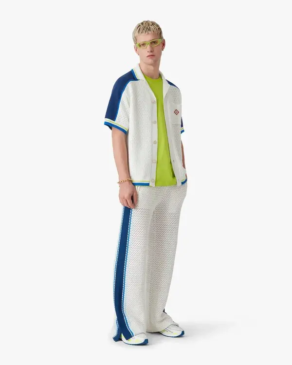 Casablanca White & Striped Mesh Track Pants
