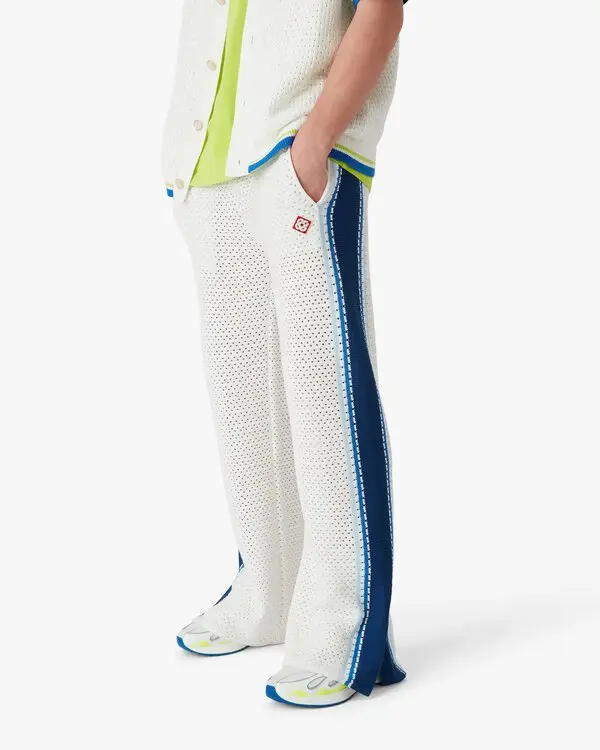 Casablanca White & Striped Mesh Track Pants
