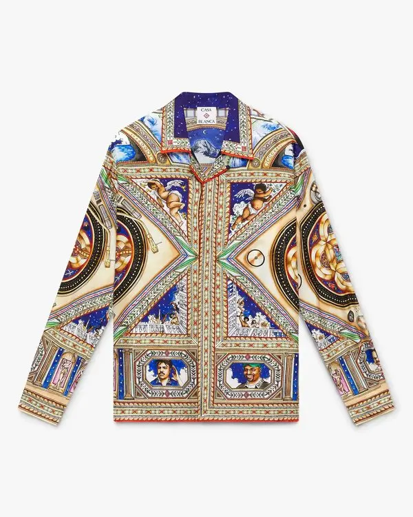 Casablanca Plafond Orne De Musique Long Sleeve Silk Shirt - Multicolor