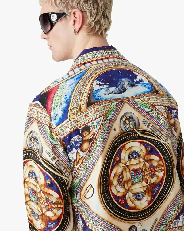 Casablanca Plafond Orne De Musique Long Sleeve Silk Shirt - Multicolor