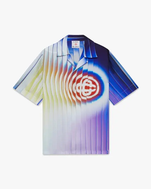 Casablanca Shockwave Short Sleeve Silk Shirt - Multicolor