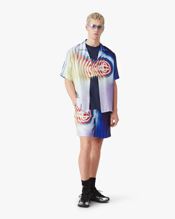Casablanca Shockwave Short Sleeve Silk Shirt - Multicolor