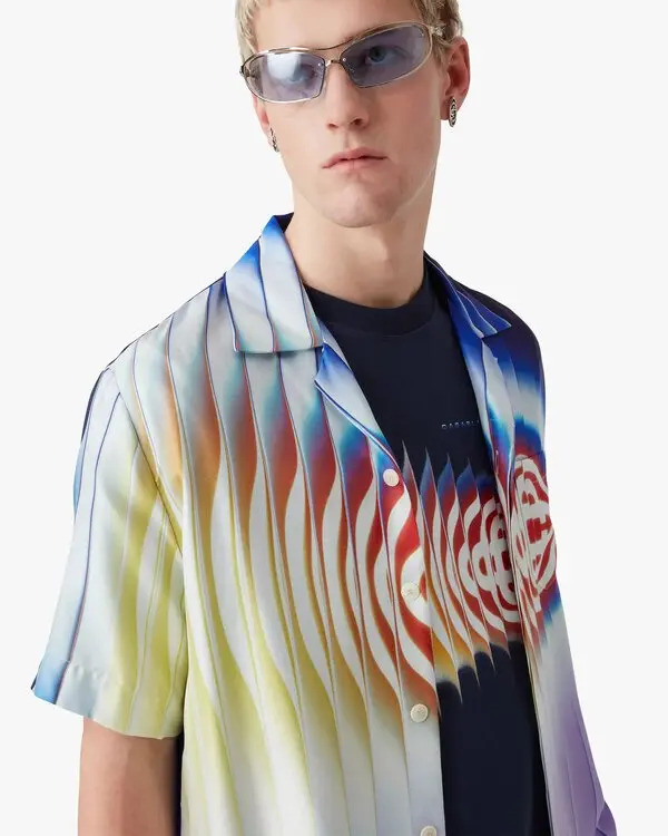 Casablanca Shockwave Short Sleeve Silk Shirt - Multicolor