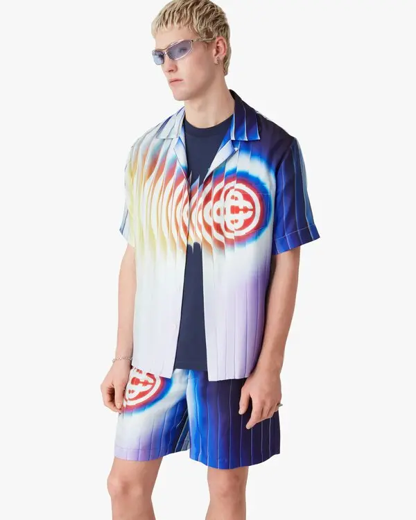 Casablanca Shockwave Short Sleeve Silk Shirt - Multicolor