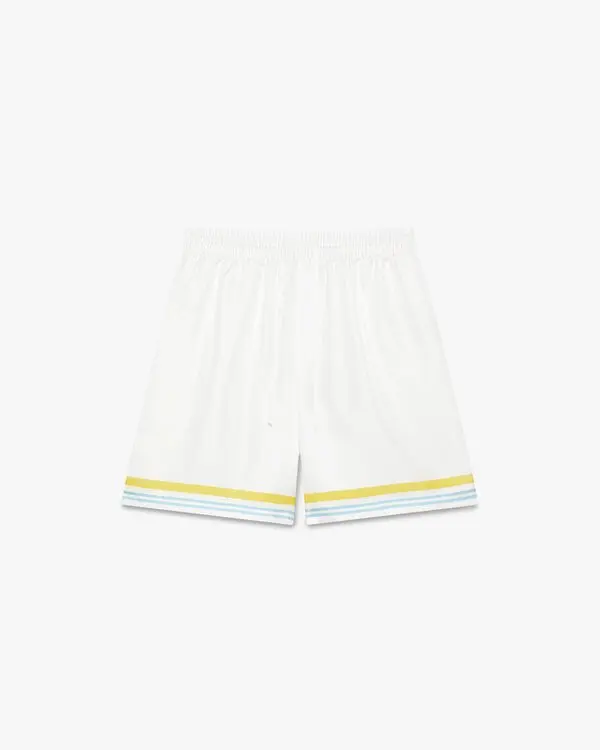 Casablanca Tennis Landscape Silk Shorts - White
