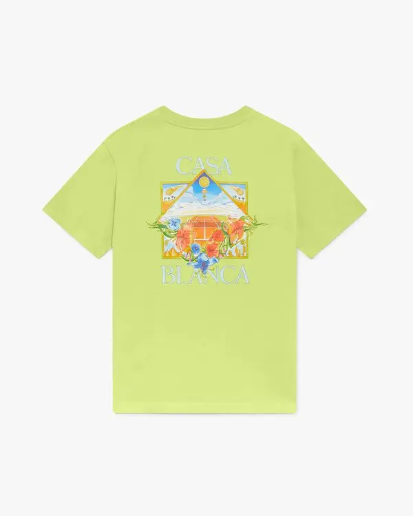 Casablanca Lime Flower Court Icon Short Sleeve T-shirt - Multicolor