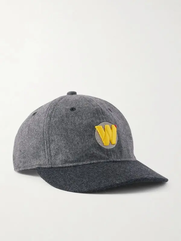 WTAPS Logo-embroidered Wool-blend Flannel Baseball Cap - Gray