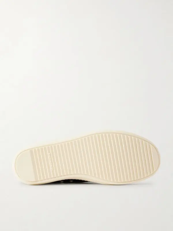 Rick Owens Ramones Frayed Denim Sneakers - Black