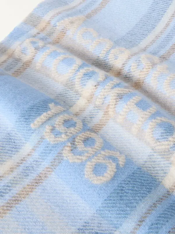 Acne Studios 1996 Fringed Checked Wool-blend Scarf