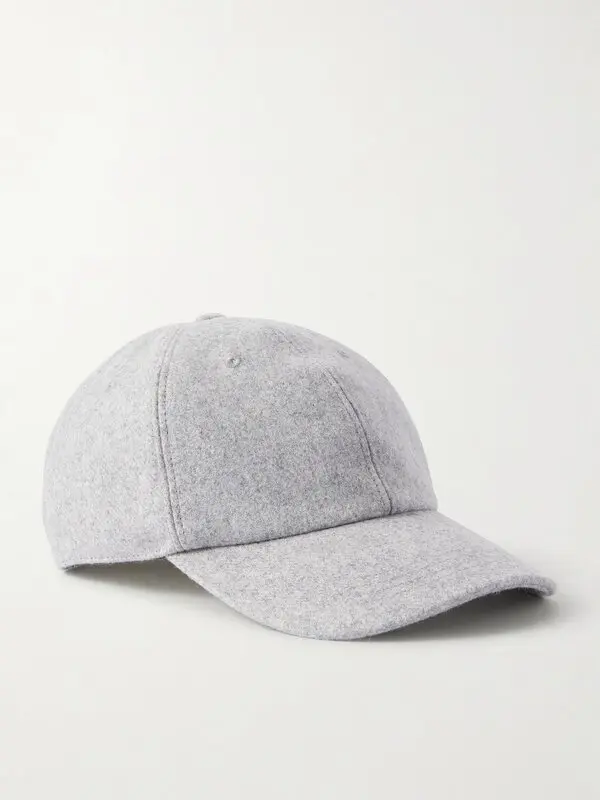 THE ELDER STATESMAN Wool And Cashmere-blend Baseball Cap - Gray