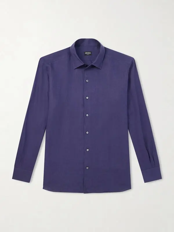 Zegna Oasi Linen Shirt - Blue