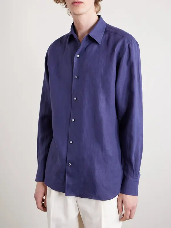 Zegna Oasi Linen Shirt - Blue