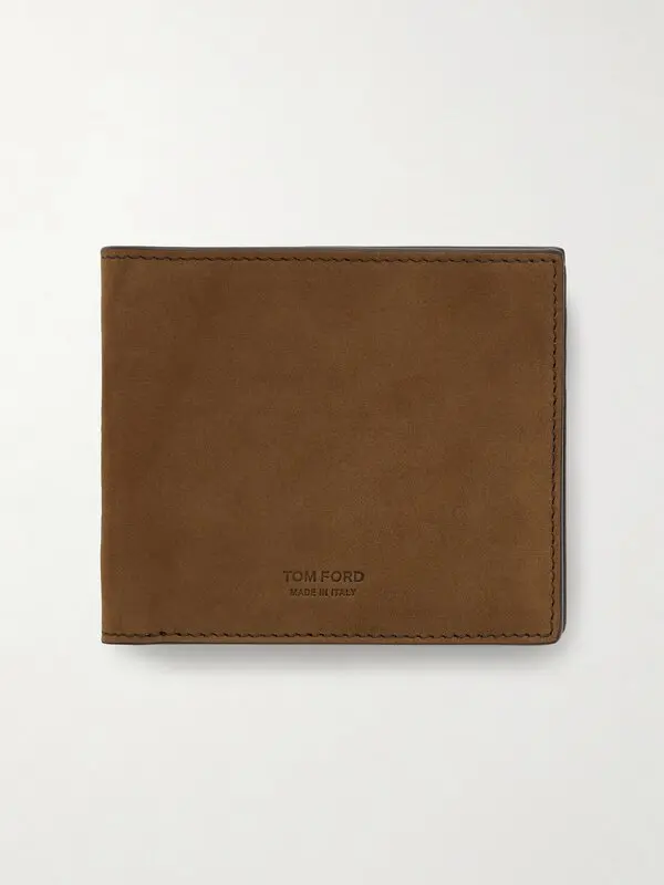 TOM FORD Nubuck Billfold Wallet - Brown